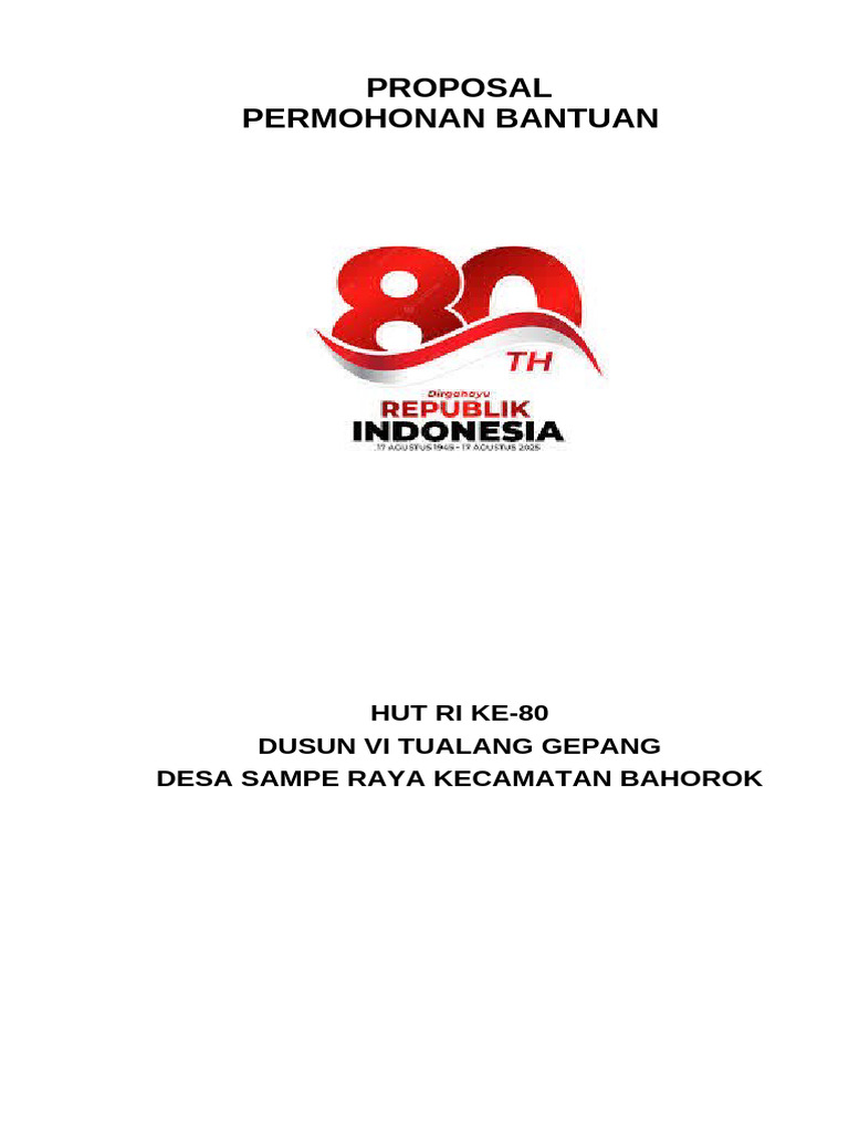 Proposal Hut Ri Dusun Vi | PDF