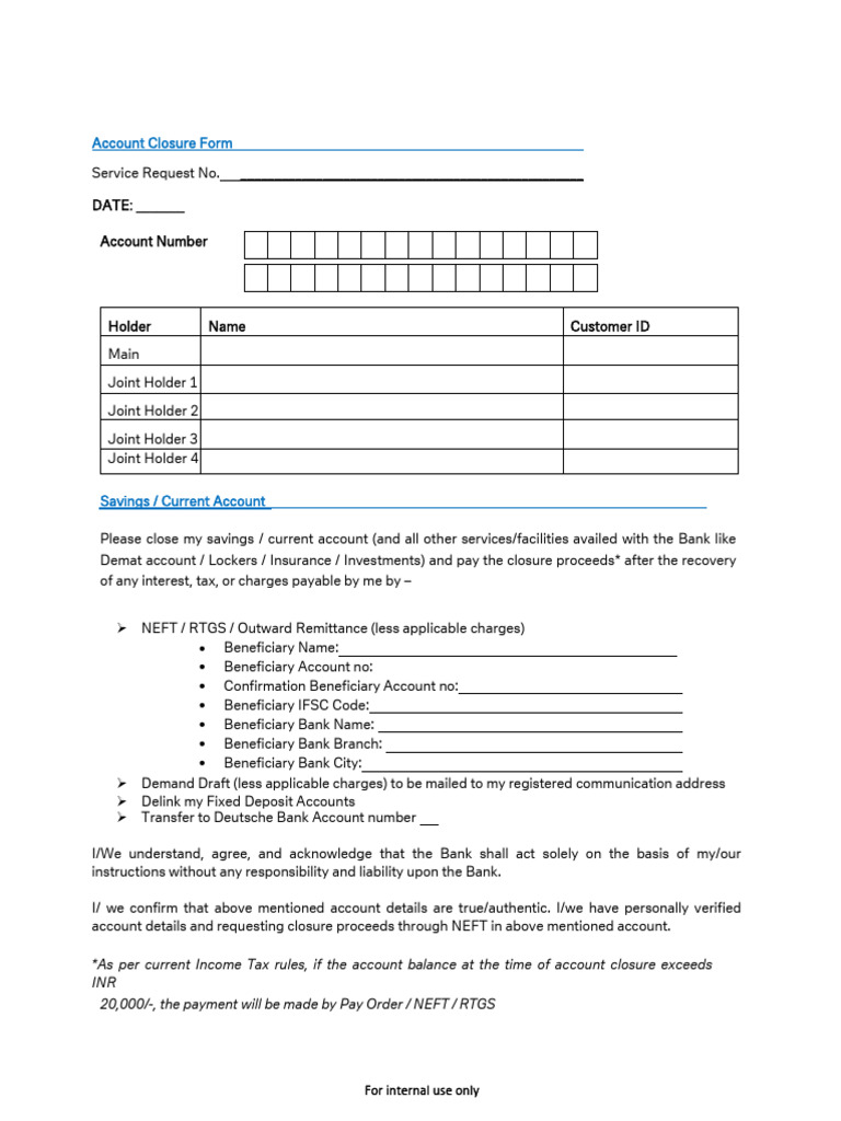 Form Centre Showcase Account Closure Form | PDF | Banks | Cheque