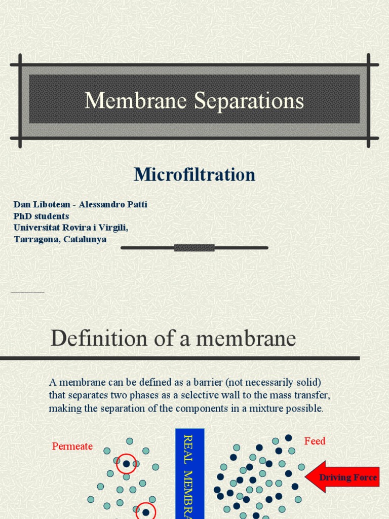MF Uf NF | PDF | Membrane | Membrane Technology