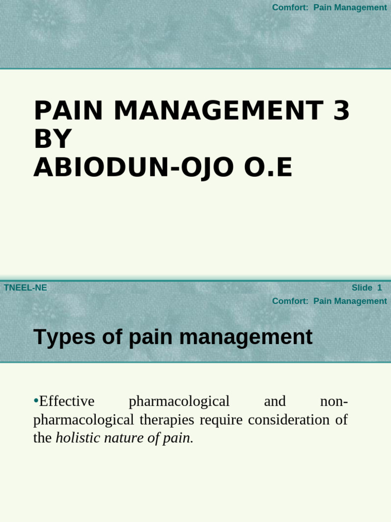 Pain Management Meds (Autosaved) | PDF | Analgesic | Pain Management