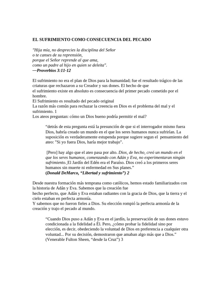 El Significdo Del Sufrimiento 2 | PDF | El pecado original | Pecado