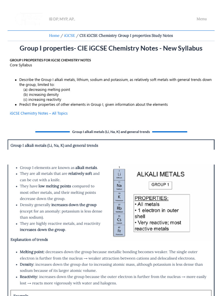 Group I Alkali Metals Properties Guide | PDF | Sodium | Lithium