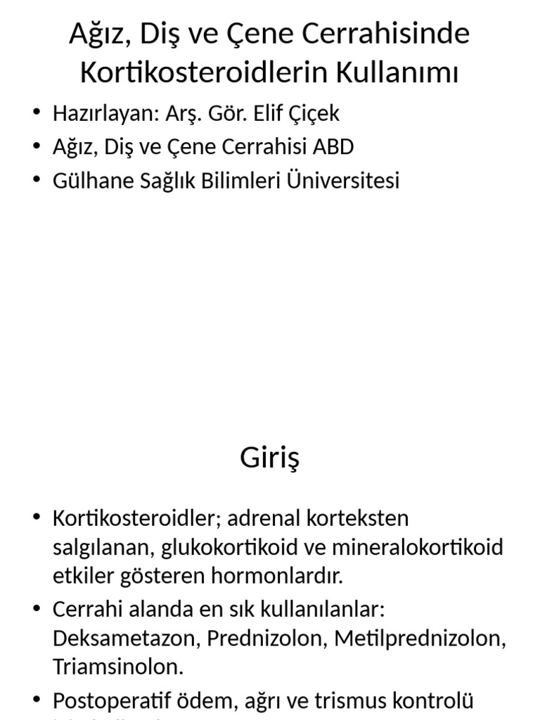 Kortikosteroidler Agiz Dıs Cene Cerrahisi | PDF