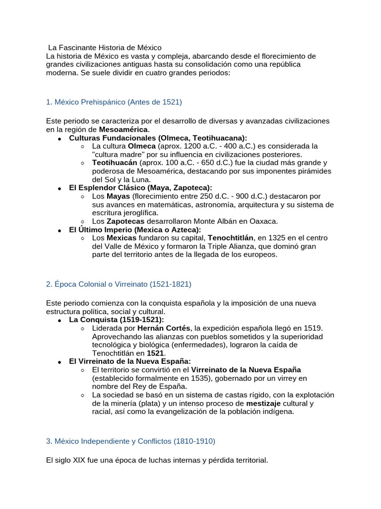 Historia Completa de México | PDF | México | Mesoamérica