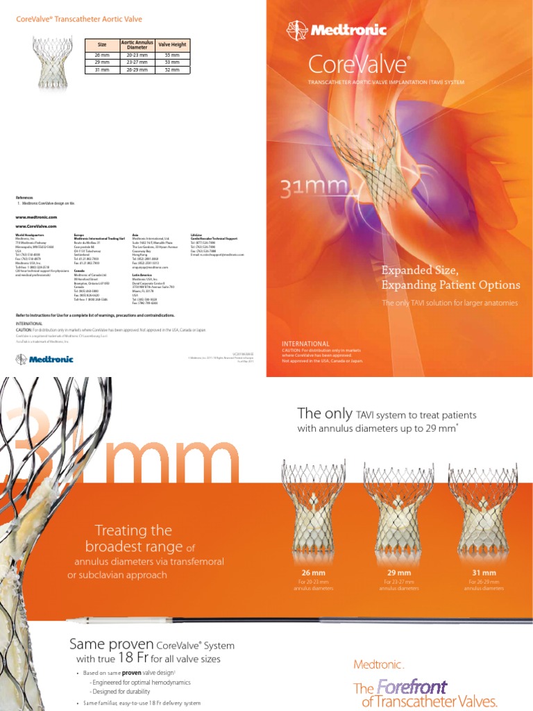 Medtronic CoreValve 31mm Brochure | PDF | Fax | Cardiovascular System
