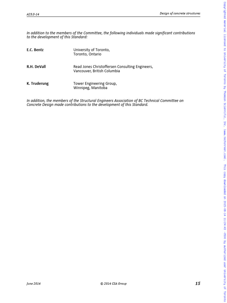 CSA A23.3-14 Concrete Design Standards | PDF | Beam (Structure) | Concrete