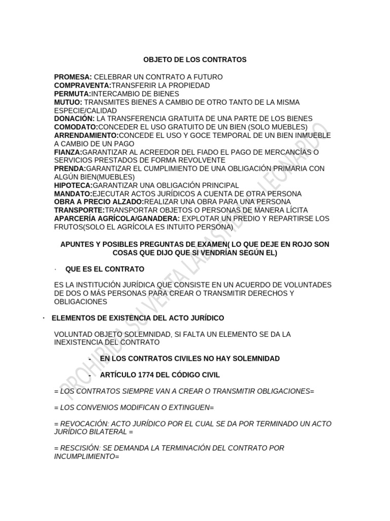 Guia para Contratos | PDF | Derecho civil (sistema legal) | Ley común