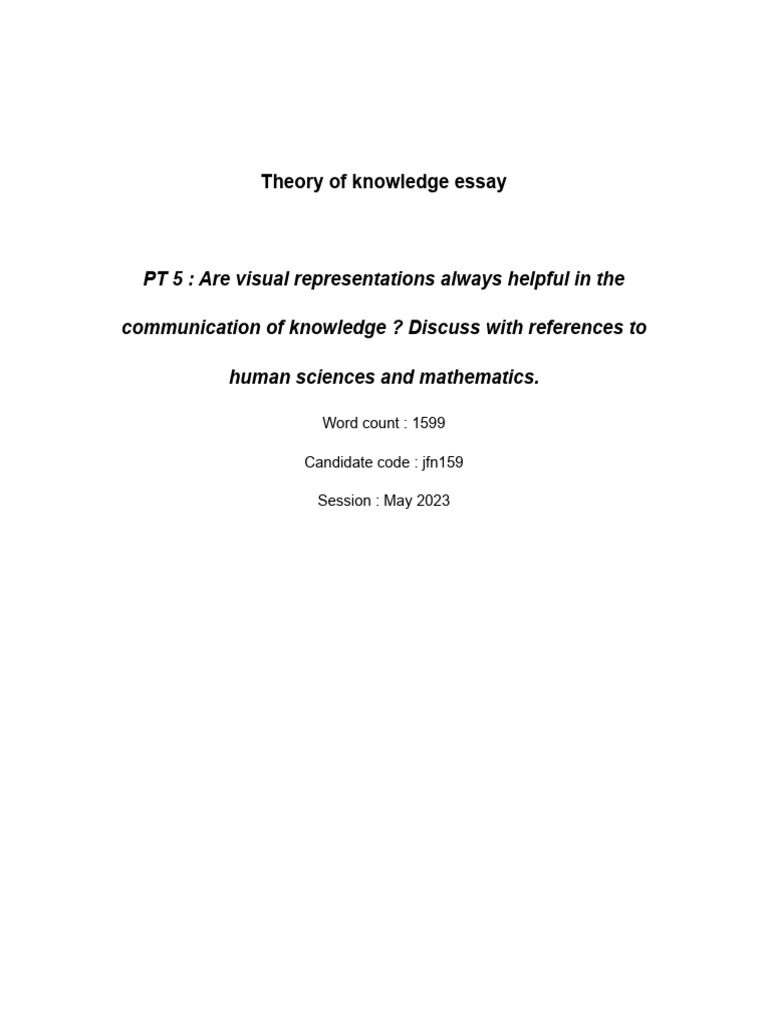 Theory of Knowledge Essay Poorva | PDF | Mathematics | Knowledge
