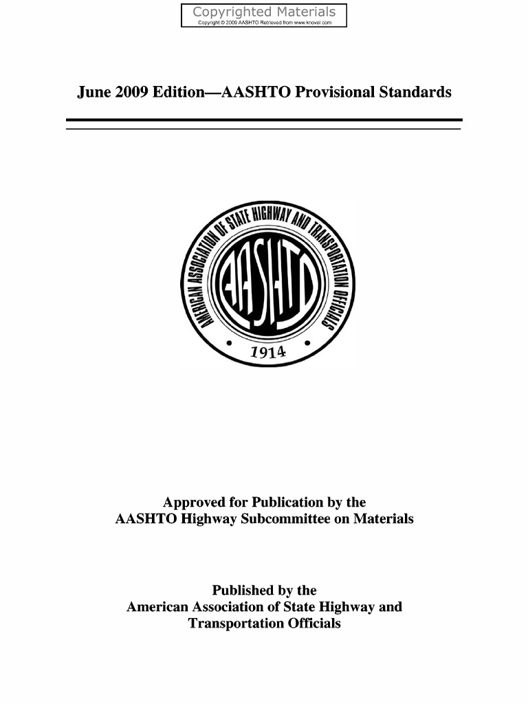 AASHTO Provisional Standards, 2009 Edition | PDF | Concrete ...