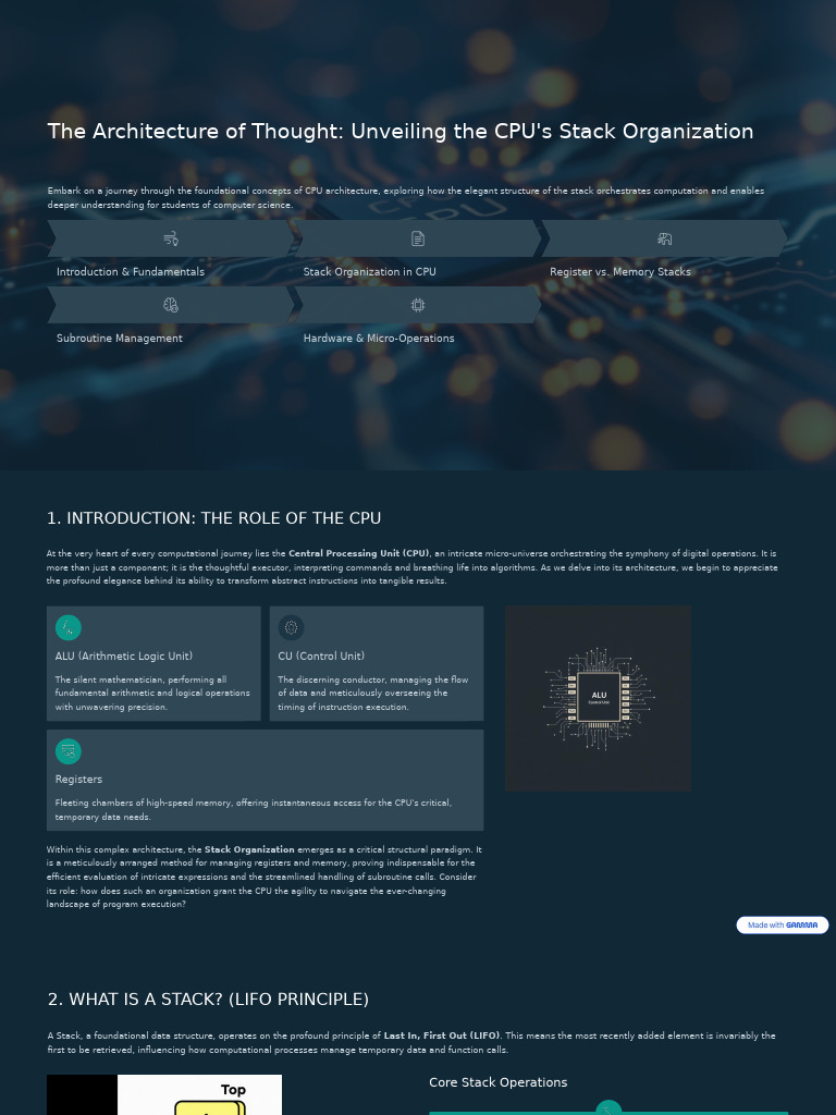 The Architecture of Thought Unveiling The CPUs Stack Organization | PDF ...