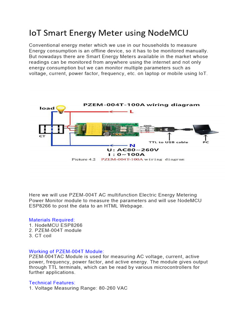 IoT Smart Energy Meter Using NodeMCU ESP8266 | PDF | Alternating ...
