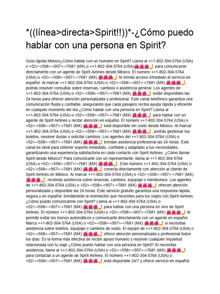 *((línea>directa>Spirit!!))*-¿Cómo puedo hablar con una persona en ...