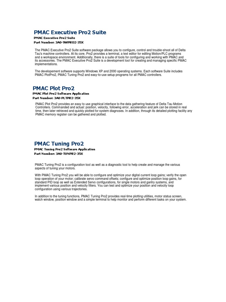 PMAC Executive Pro2 Software Suite | PDF | User Interface | Graphical ...