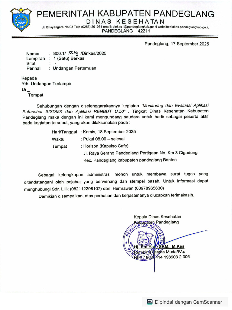 Surat Undangan Pertemuan | PDF