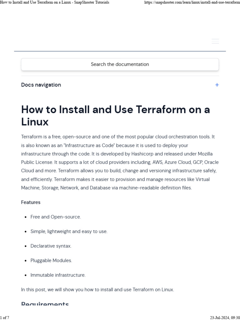 How To Install and Use Terraform On A Linux - SnapShooter Tutorials ...