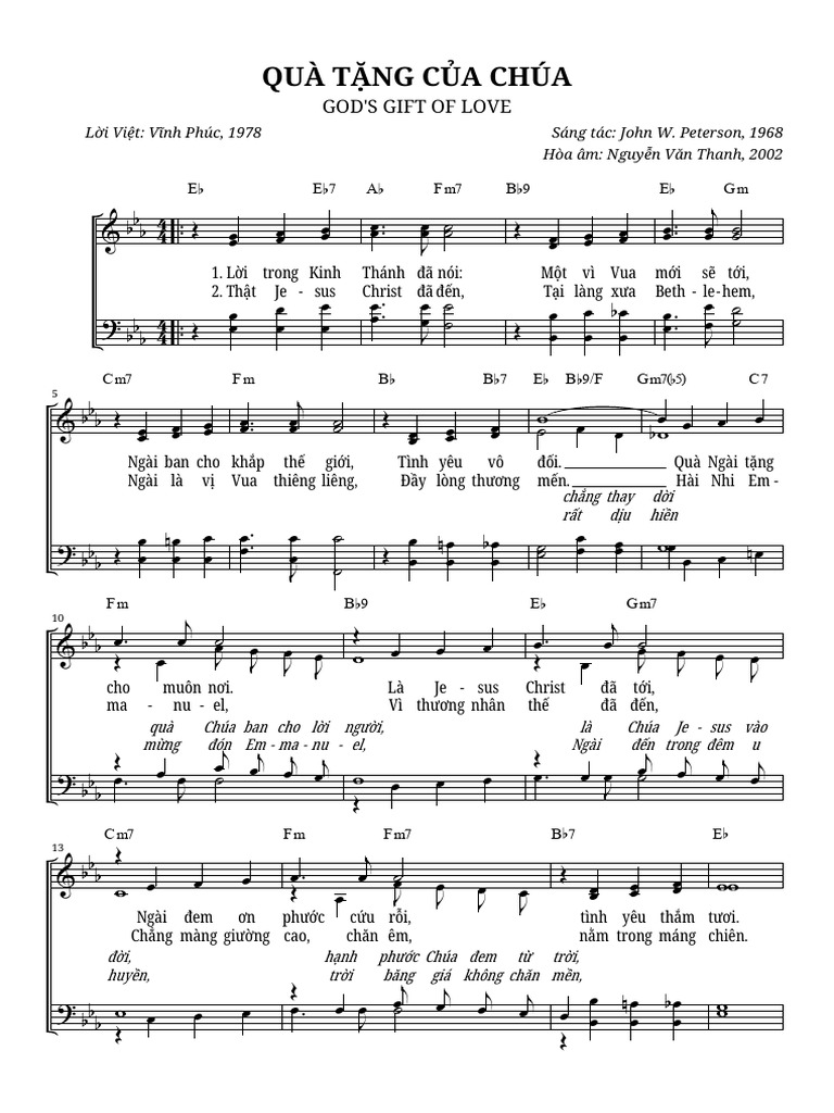 Qua Tang Cua Chua - SATB | PDF