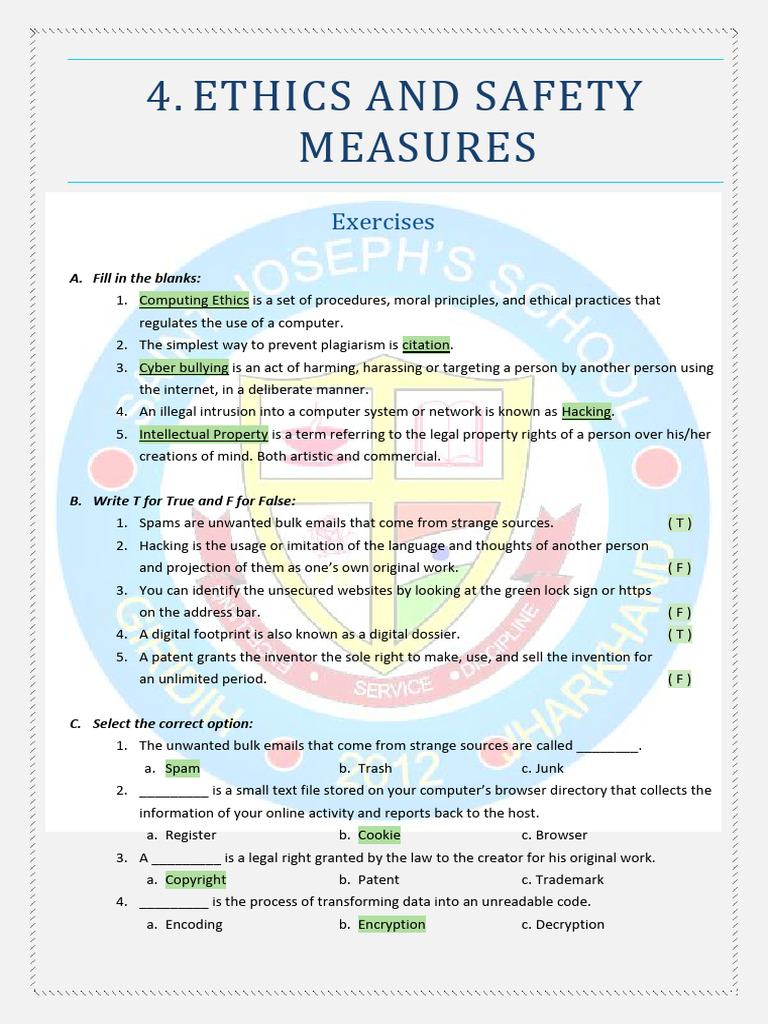 Ethics and Safety in Computing Exercises | PDF | Spamming ...