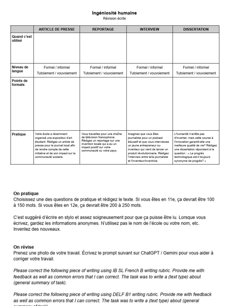 Révision Écrite - Ingéniosité Humaine | PDF | Communication humaine