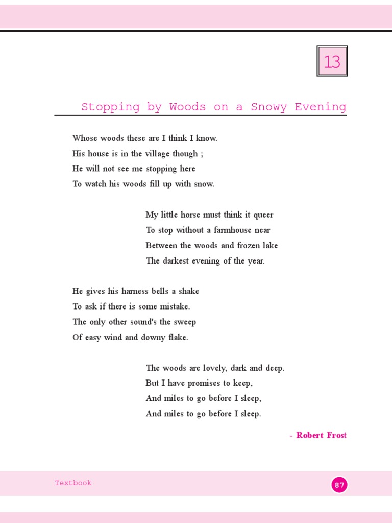 "Stopping by Woods" Study Guide | PDF | Poetry