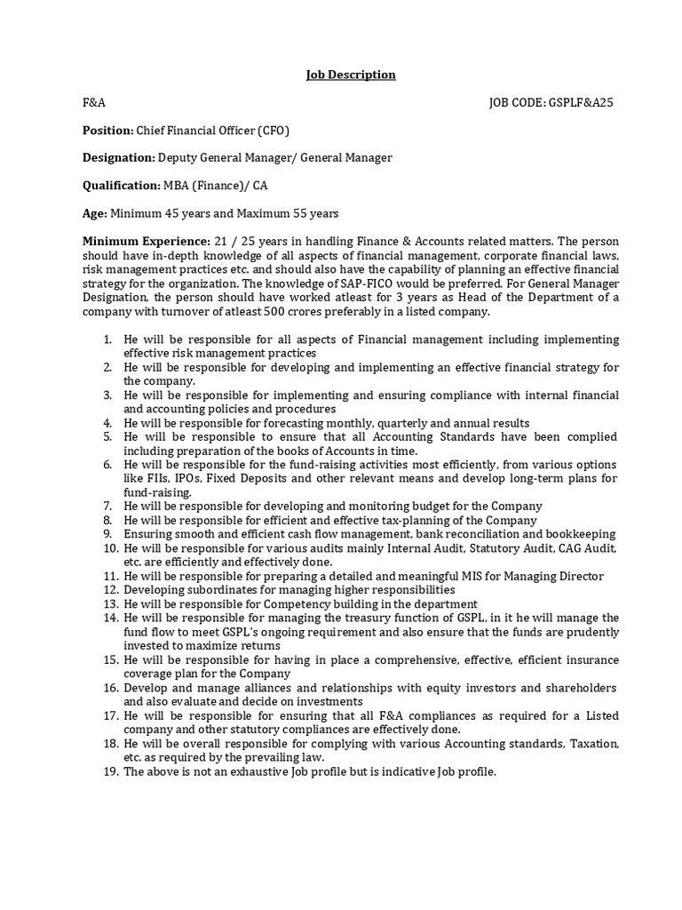 03 06 2025 12 38 531. Job Profiles - Fa | PDF | Chief Financial Officer ...