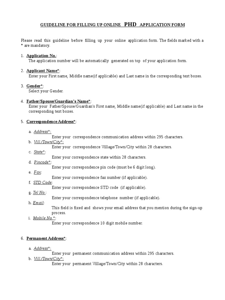 Guideline For Filling Up Online Application Form | PDF | Photograph ...