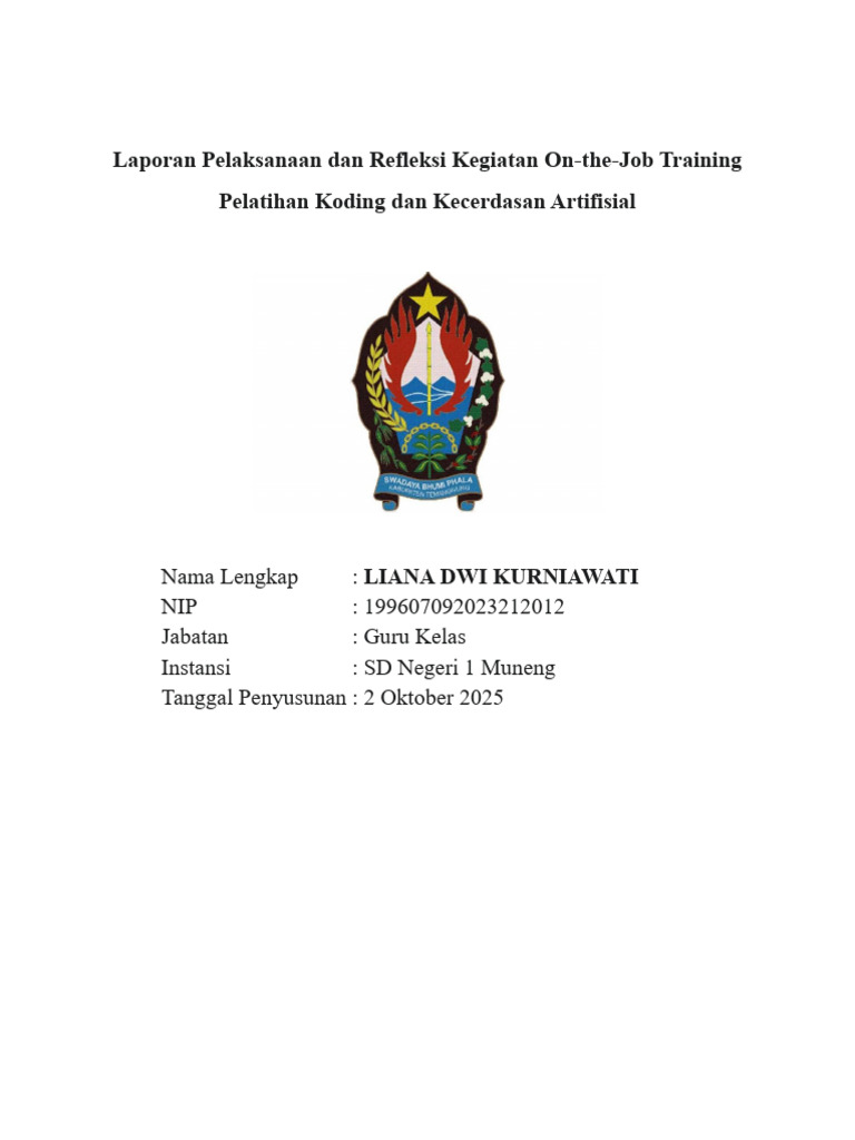 Laporan Akhir Ojt 1-3 Koding Dan Ka Liana | PDF