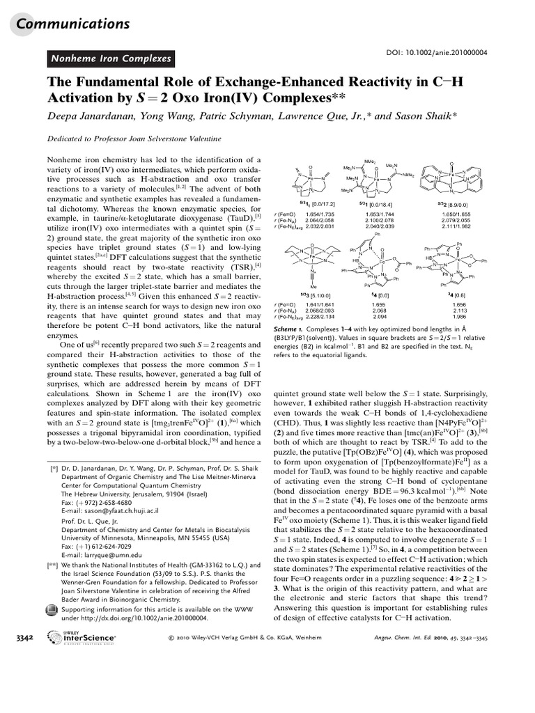 Angew Chem Int Ed - 2010 - Janardanan - The Fundamental Role of ...