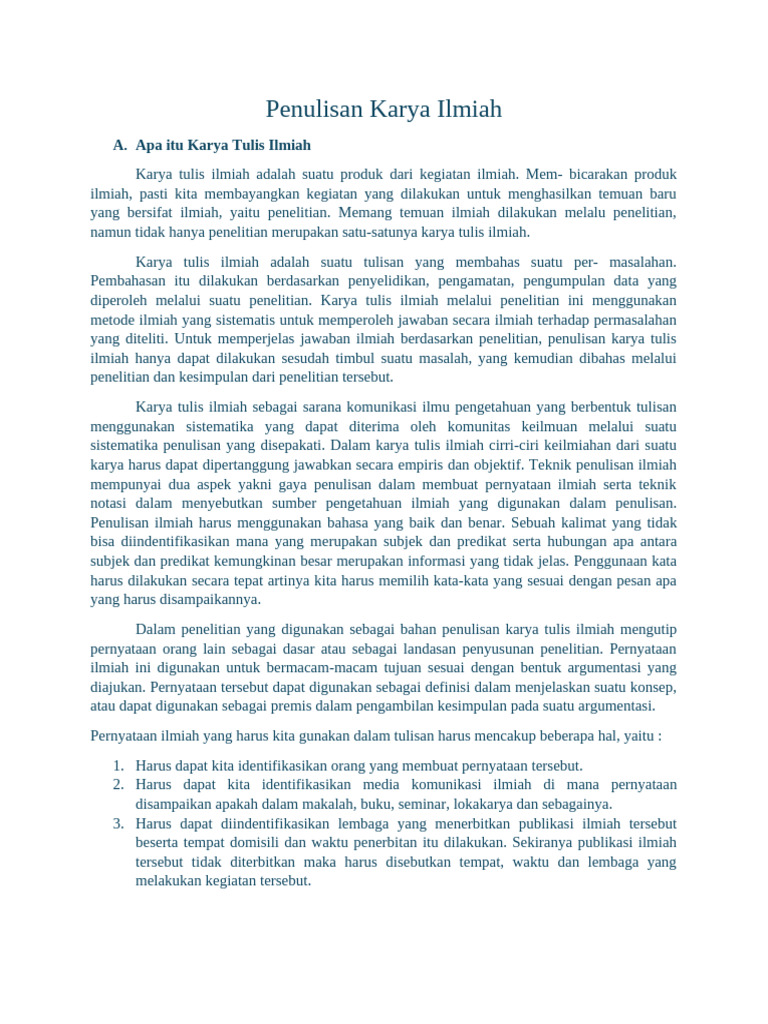 Bab Penulisan Karya Ilmiah | PDF