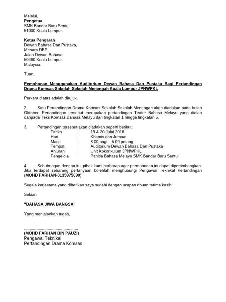 Contoh Surat Menyurat | PDF