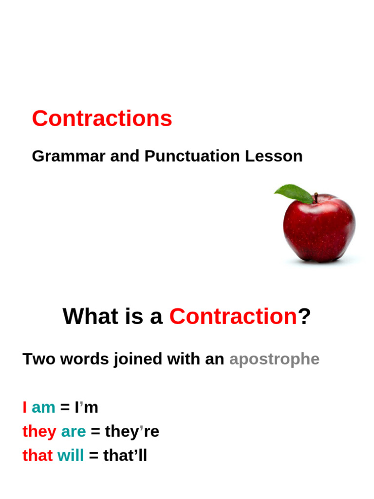 Contractions Lesson | PDF