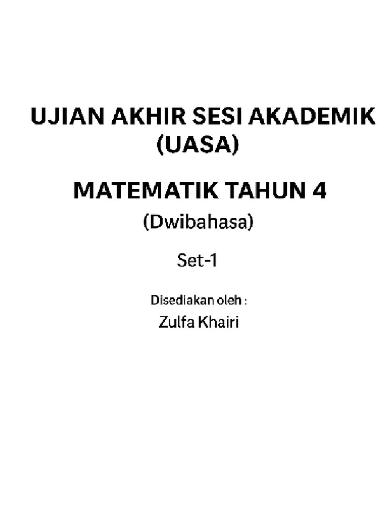 Uasa Math T4-1-3 | PDF