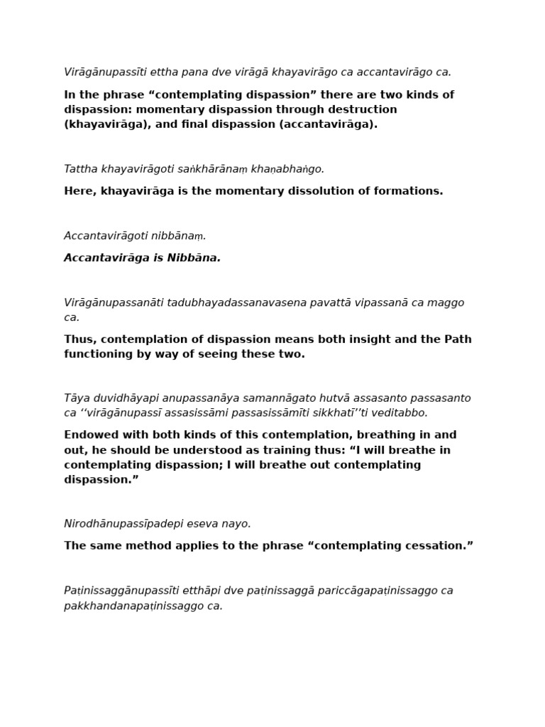 Contemplating Dispassion and Relinquishment | PDF | Buddhist Meditation ...