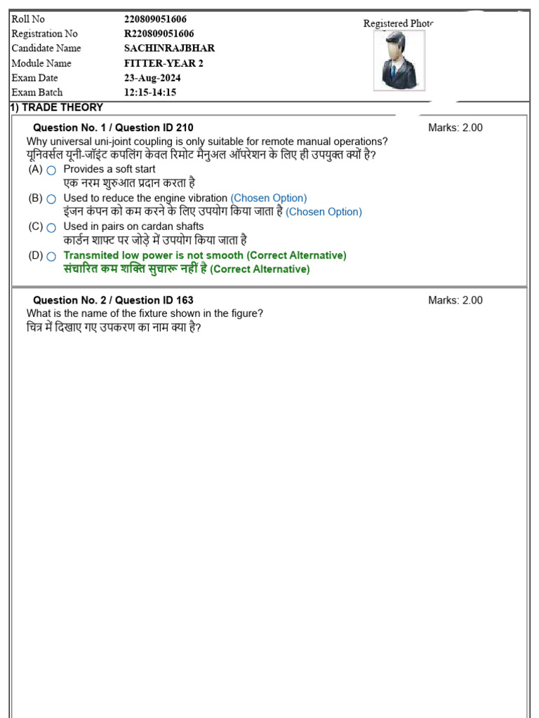 Fitter Pyq Question 2024 | PDF
