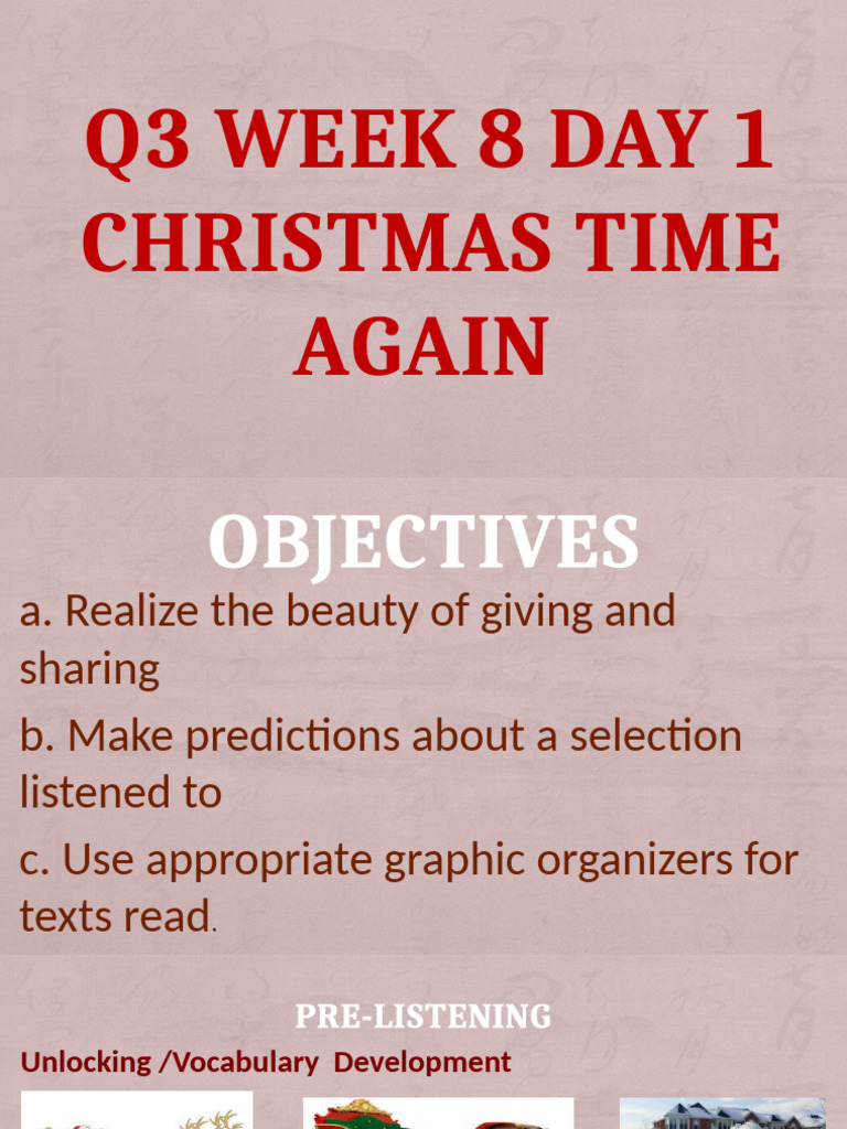 Christmas Story Lesson Plan Day 1 | PDF