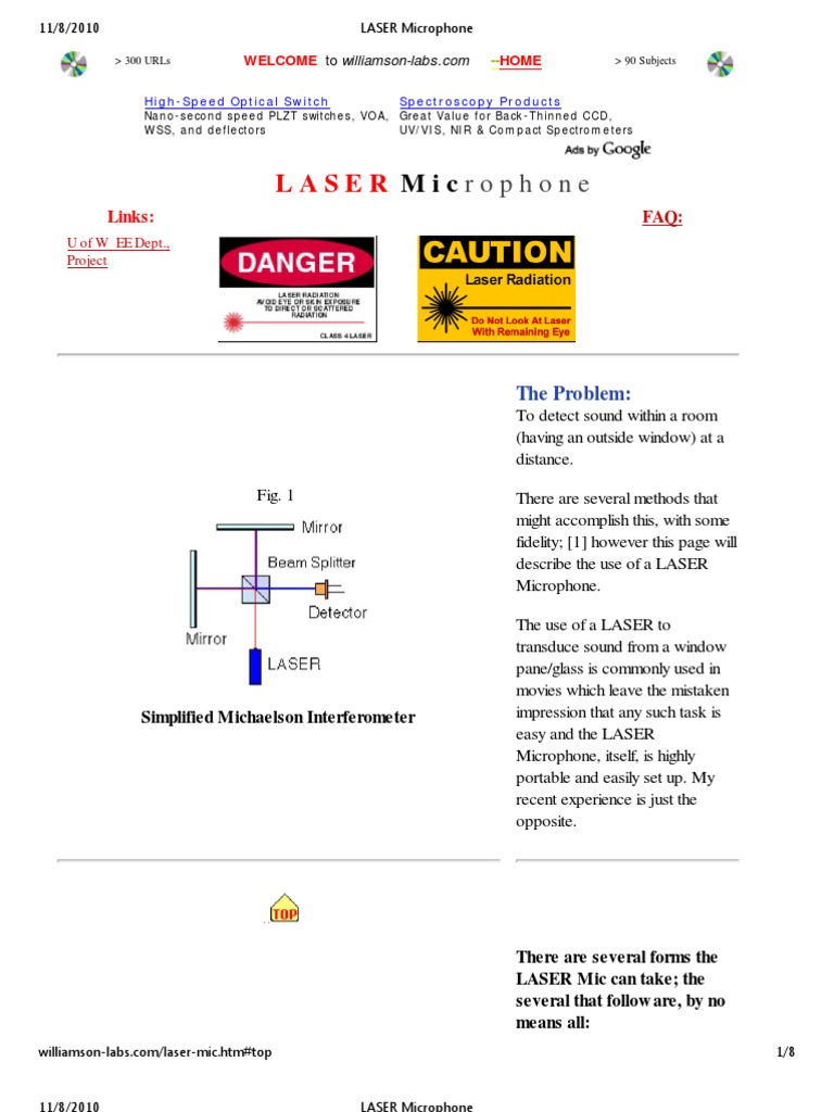 LASER Microphone | PDF | Interferometry | Coherence (Physics)