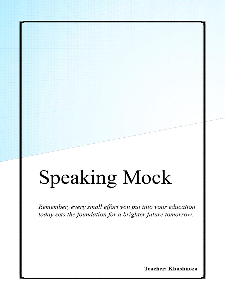 @multi - Level - Test Speaking Mock New Format | PDF | Natural Environment
