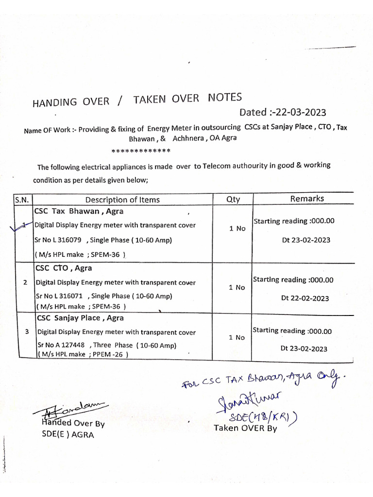 Sub Meter Tax Ocsc Agr | PDF