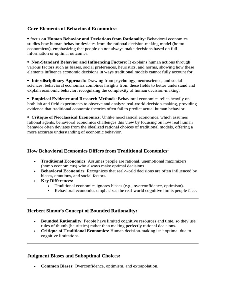 Core Elements of Behavioral Economics | PDF | Behavioral Economics ...