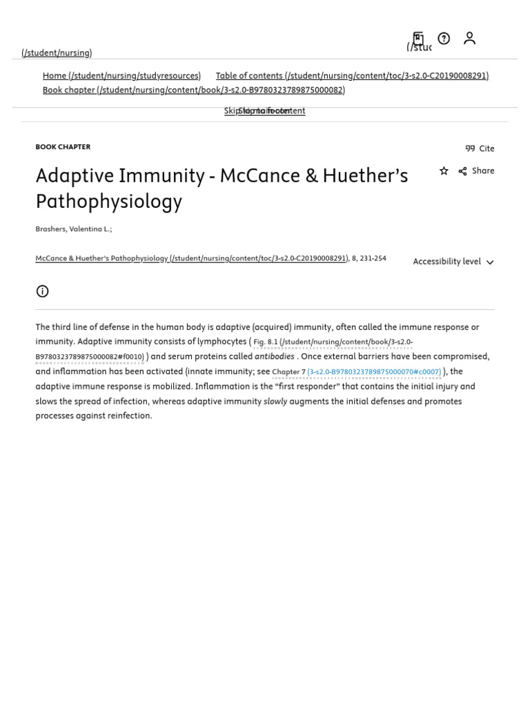 Chapter 8 Adaptive Immunity | PDF | B Cell | Lymphocyte