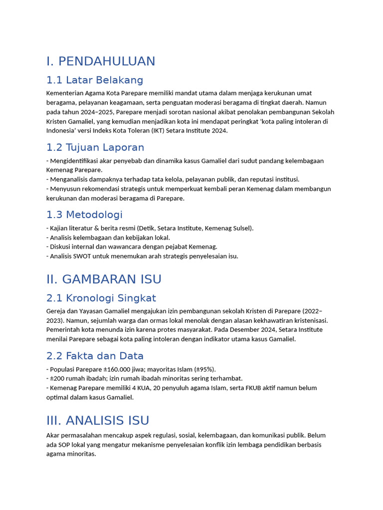 Format Laporan Isu | PDF