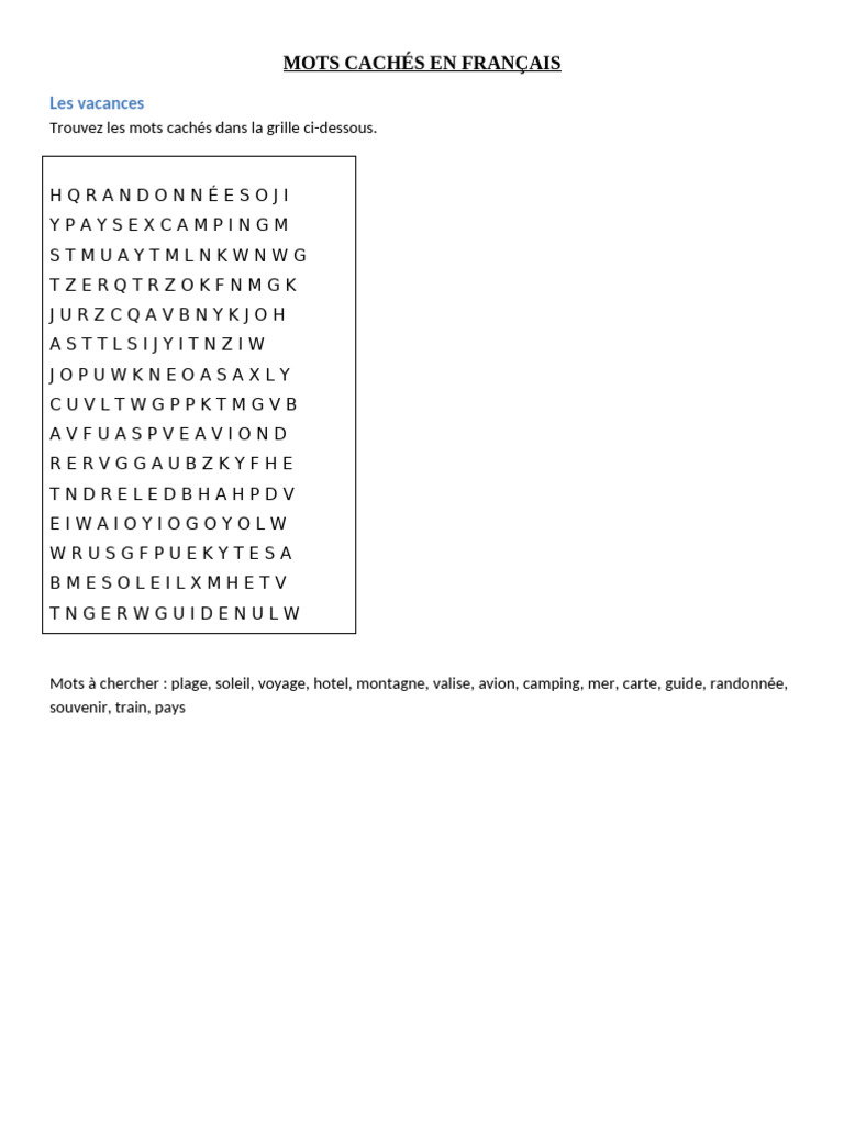 French Wordsearch Pack | PDF