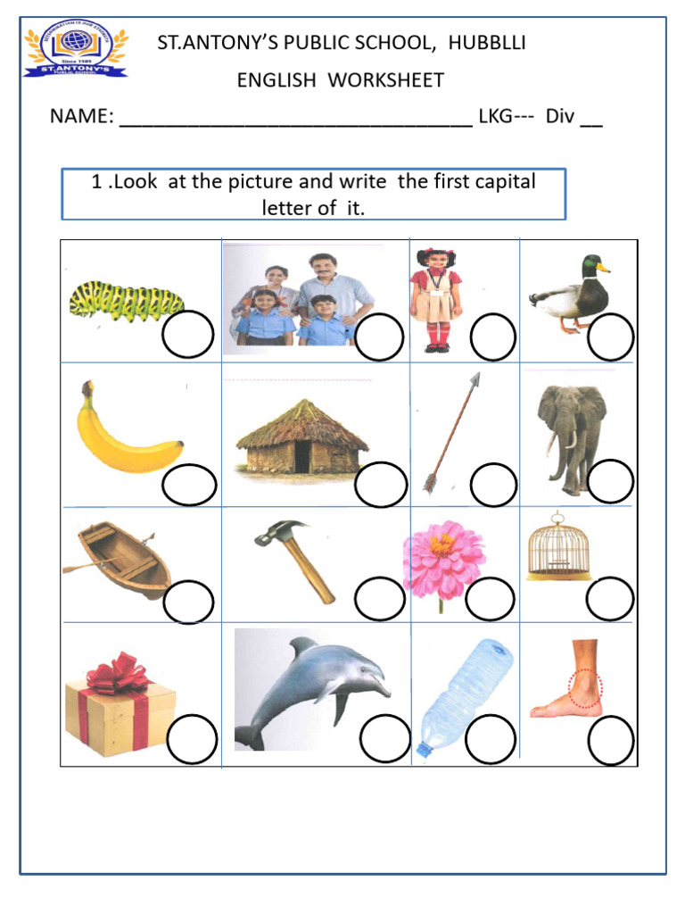 LKG English Worksheet Activities | PDF