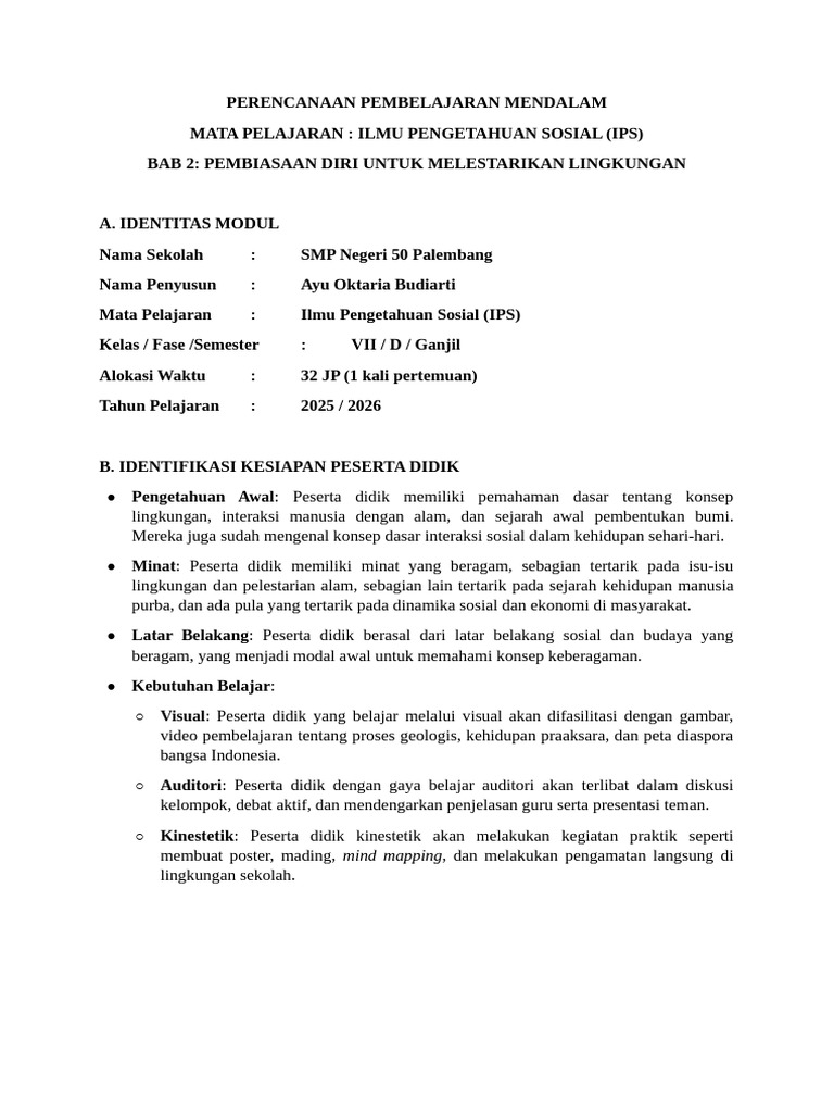 supervisi MODUL AJAR DEEP LEARNING (1) | PDF