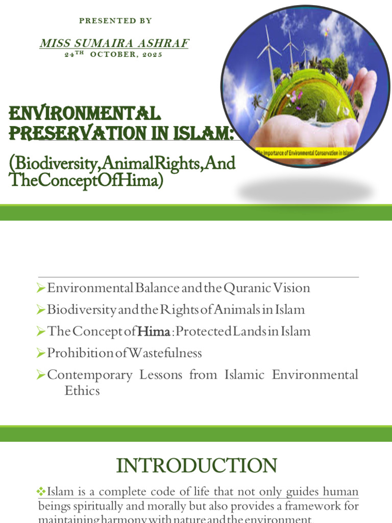 BS Lec 6 (Invironmental Preservation in Islam) | PDF | God In Islam ...