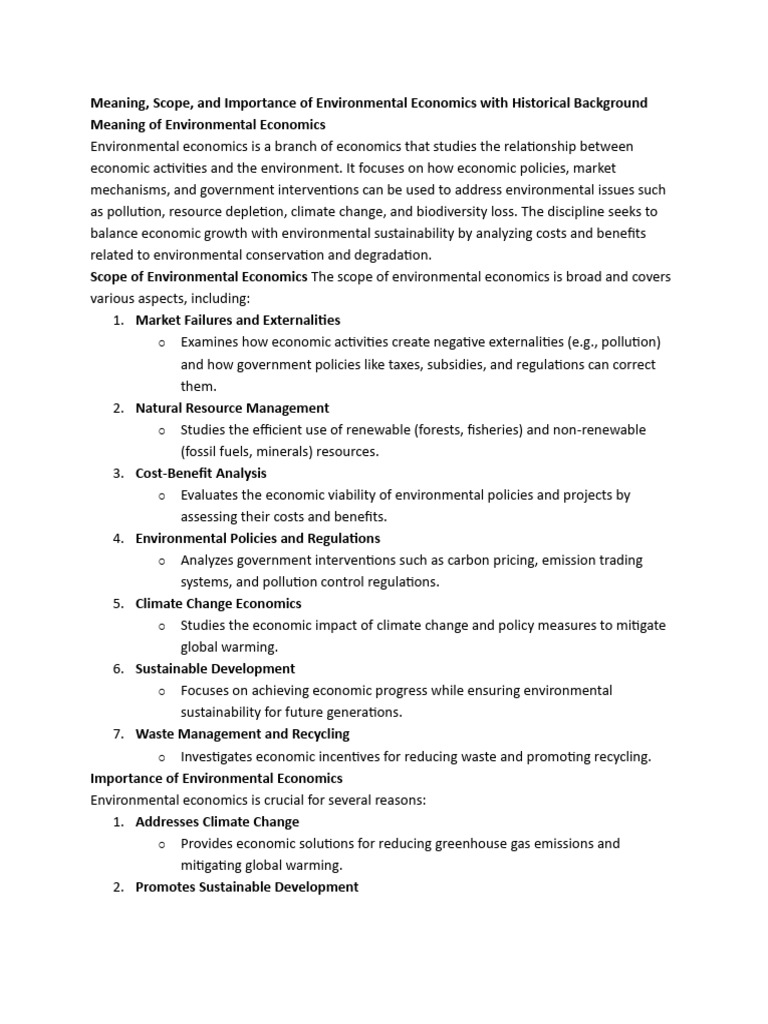 Understanding Environmental Economics | PDF | Externality | Sustainability
