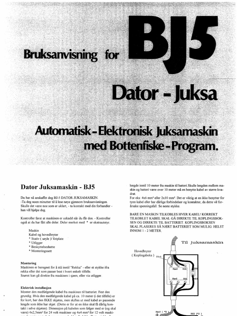 BJ5 Brugsanvisning Norsk | PDF