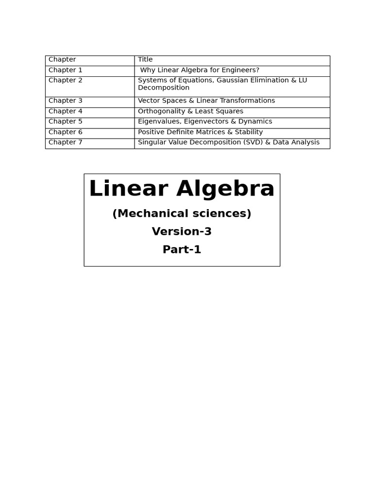 Linear Algebra for Engineers Explained | PDF | Linear Algebra | System ...