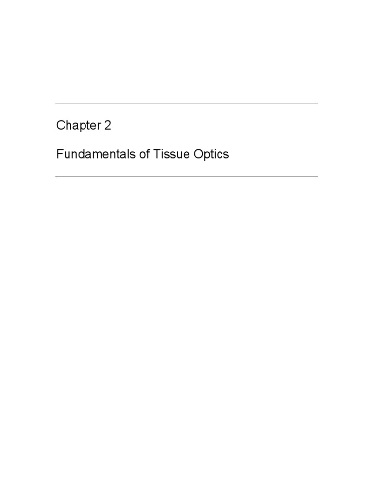 Chapter 2 Fundamentals of Tissue Optics | PDF | Hemoglobin | Refractive ...