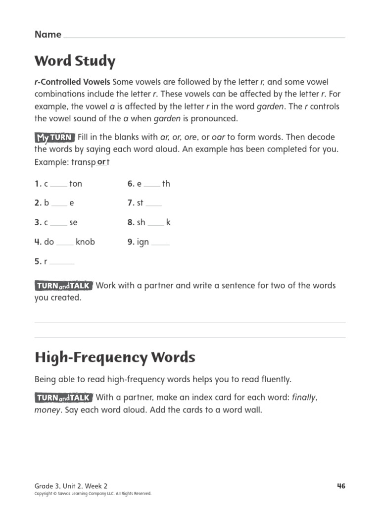 MV20 G3U2W2 Word Study Practice Web | PDF