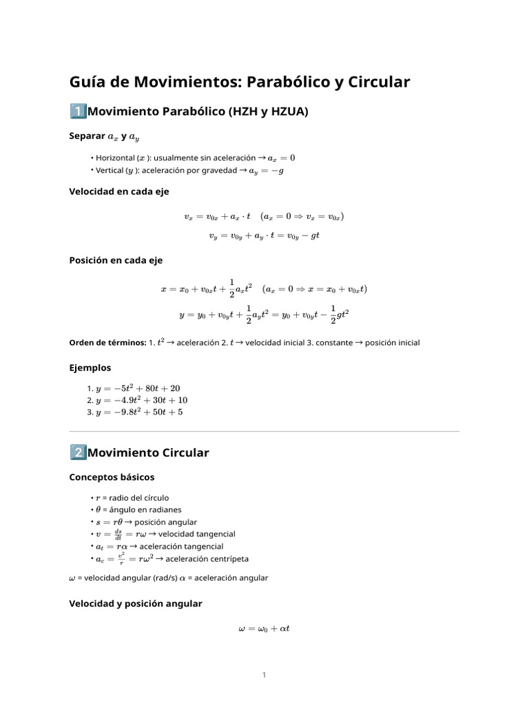 Movimiento Parabolico Circular | PDF